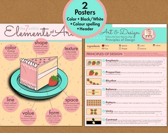 Elements of Art and Principles of Design Posters Bundle, Art Classroom ...