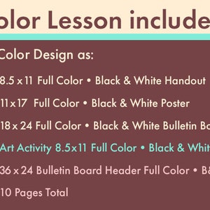 Elements of Art: Color. Poster, Art Activity & Bulletin Board - Etsy