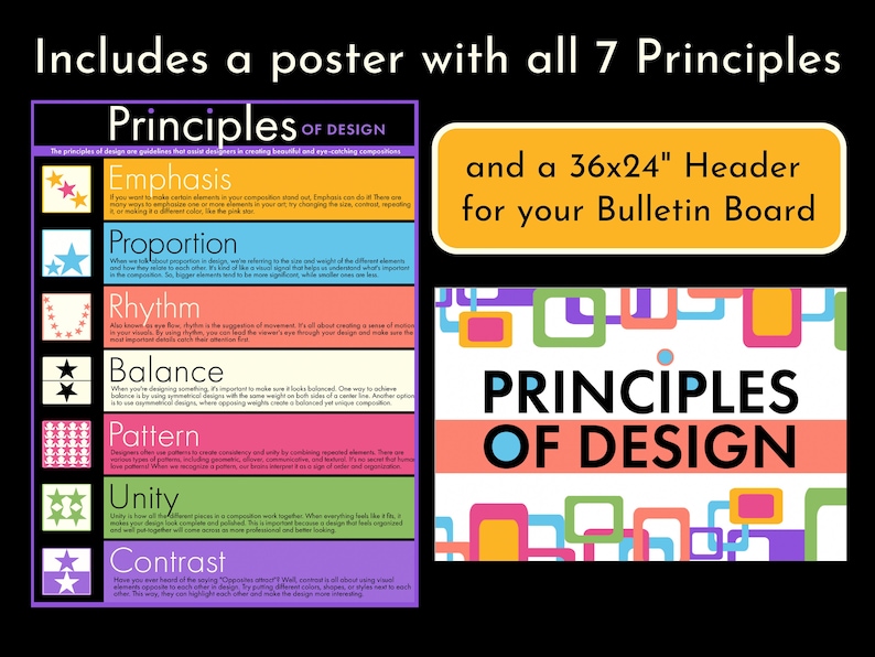 The Principles of Design in Mid-century Modern Style! Printable Art ...