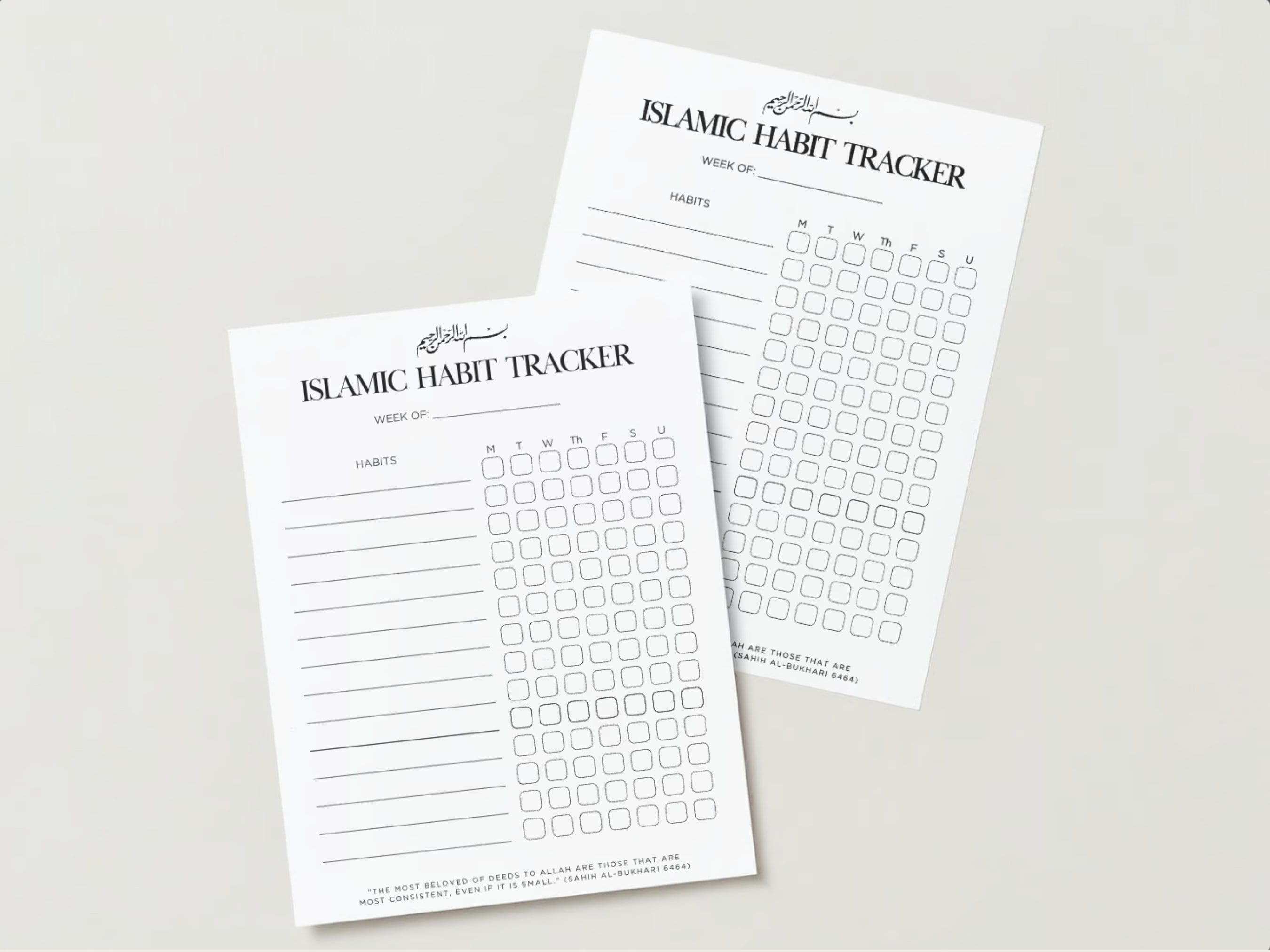 Islamic Habit Tracker - Printable Ibadah for Muslim, Islamic Life Goals ...