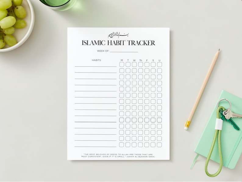 Islamic Habit Tracker - Printable Ibadah for Muslim, Islamic Life Goals ...