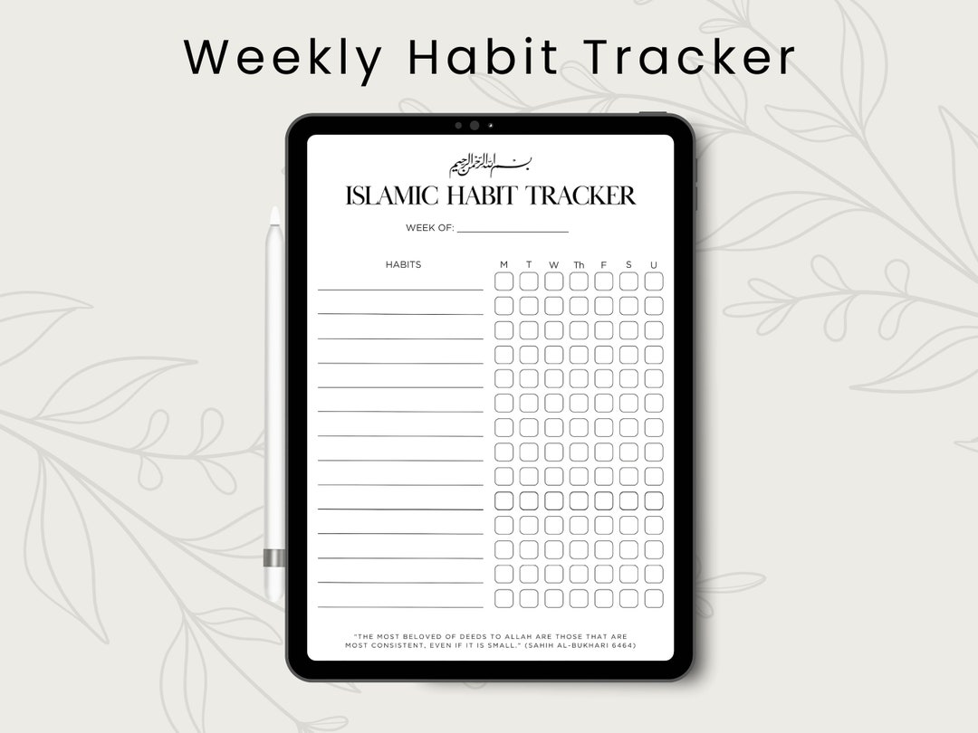 Islamic Habit Tracker - Printable Ibadah for Muslim, Islamic Life Goals ...