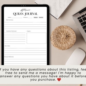 Quran Journal Printable | Muslim Quran Journal Page | Islamic Reminders ...