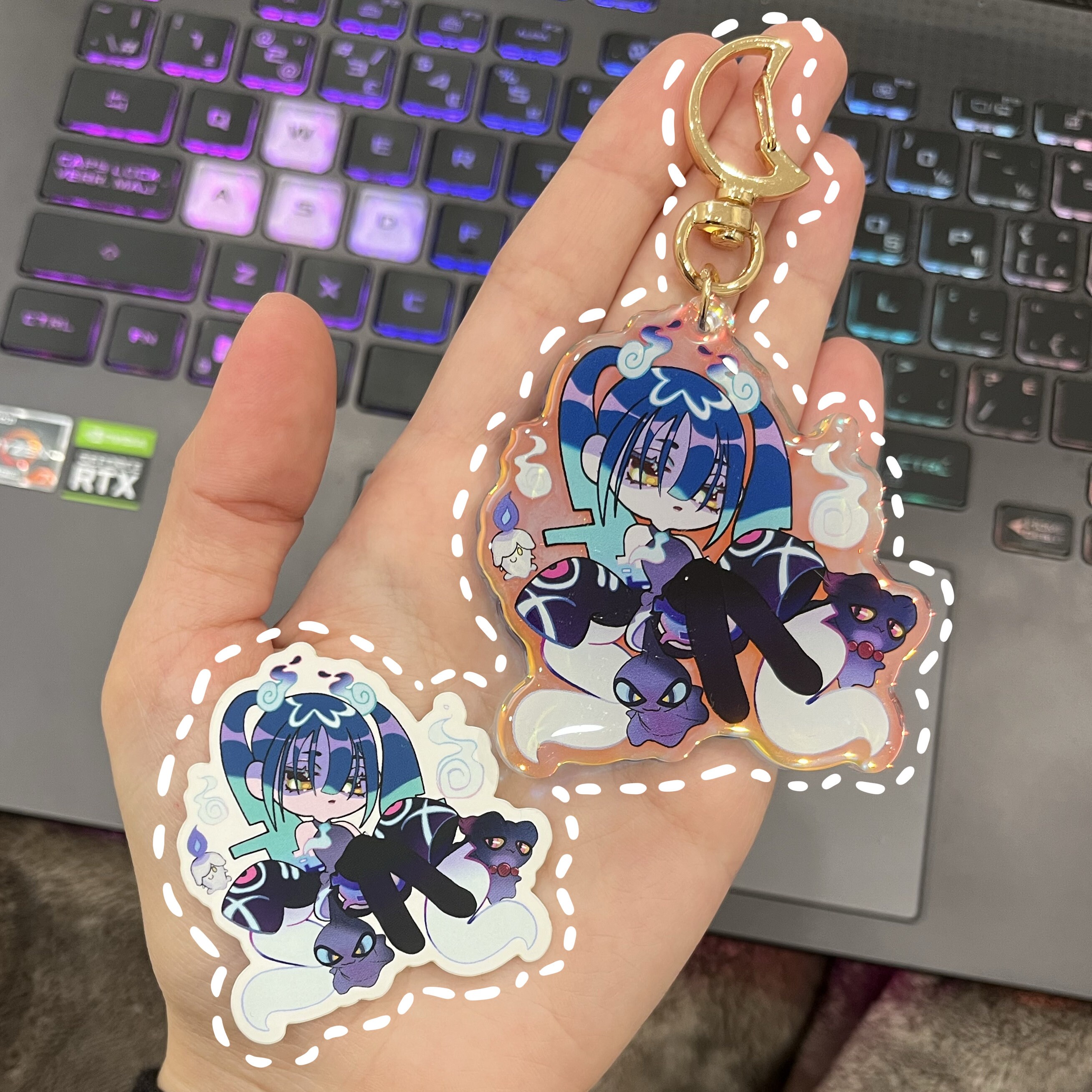 Pokemiku Ghost-type Keychain Pokemon Hatsune Miku Charm Vocaloid - Etsy