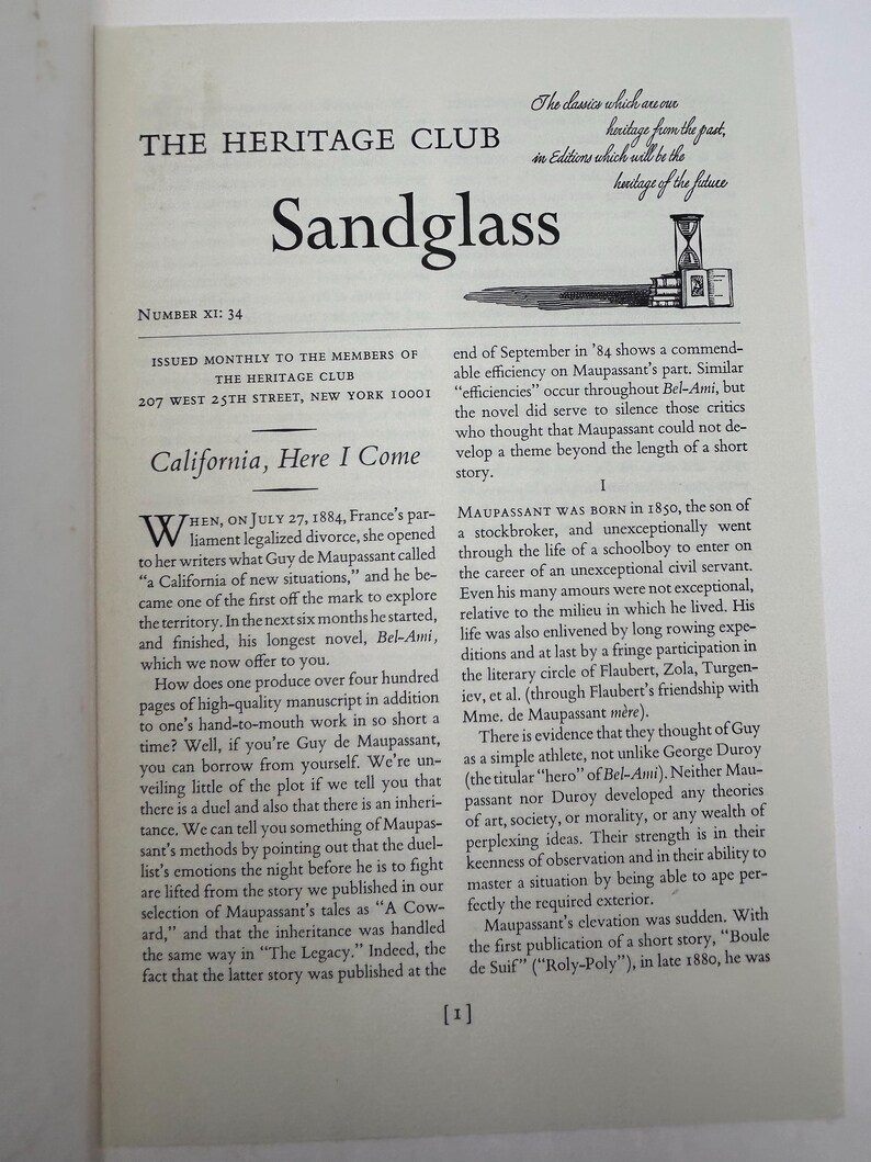 Bel-ami Guy De Maupassant Vintage 1800s Novel Heritage Press Alec Waugh ...