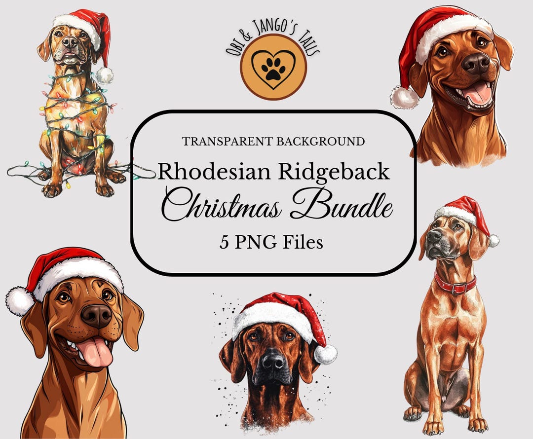 Christmas Bundle | Rhodesian Ridgeback | Sublimation | Digital PNG ...