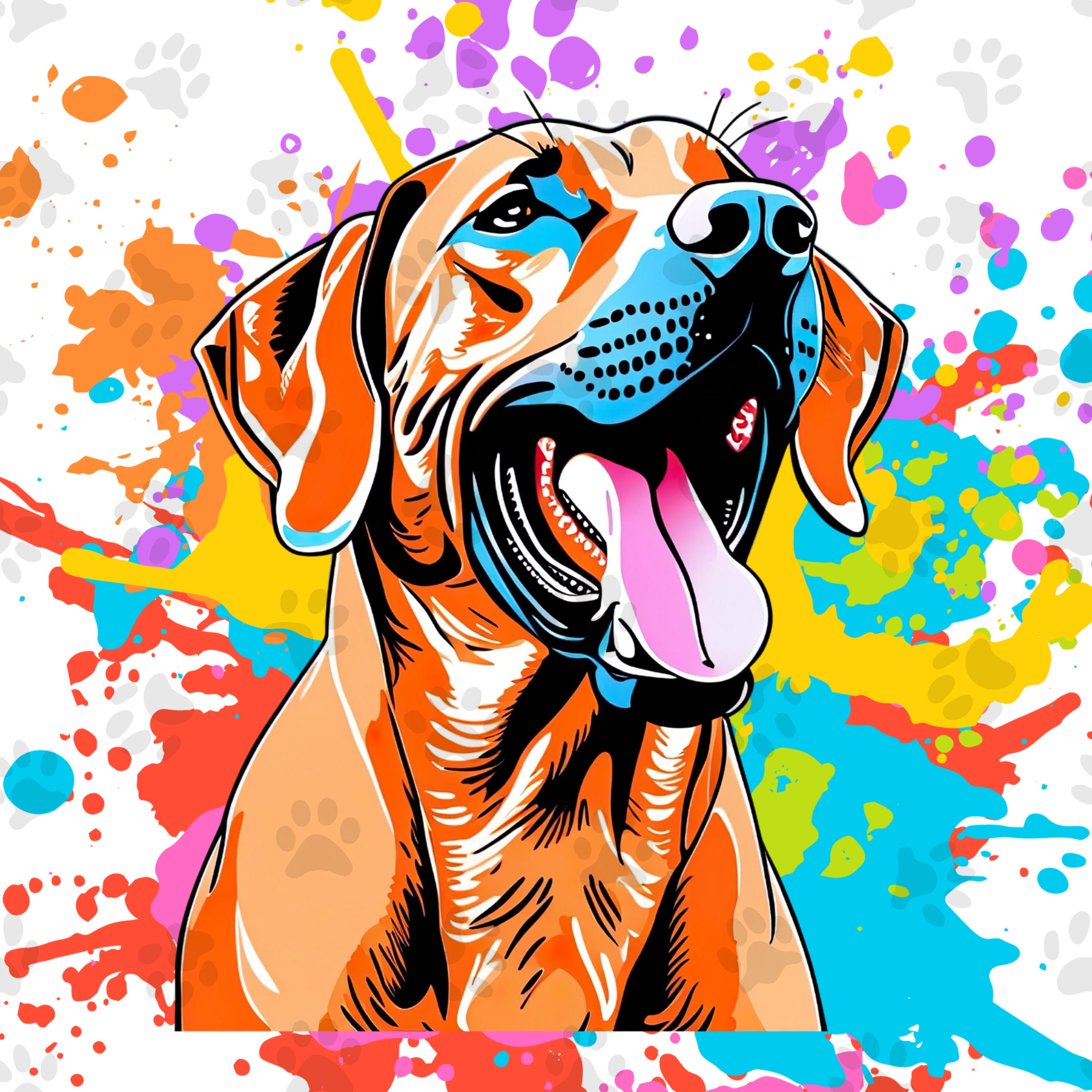 Paint Splash Rhodesian Ridgeback | Digital Print | Sublimation | DTF ...