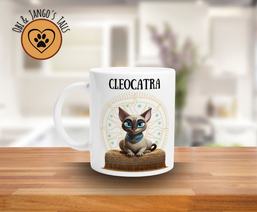 Cleocatra Siamese Cat Cartoon White 11oz Ceramic Mug Coffee Cup - Etsy