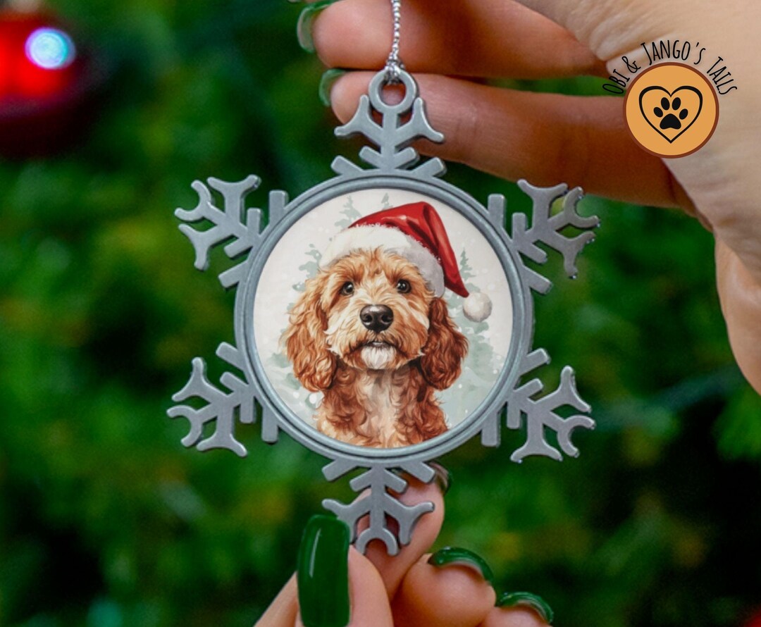 Labradoodle Santa Christmas Ornament, Dog Lover Holiday Decor, Pewter ...