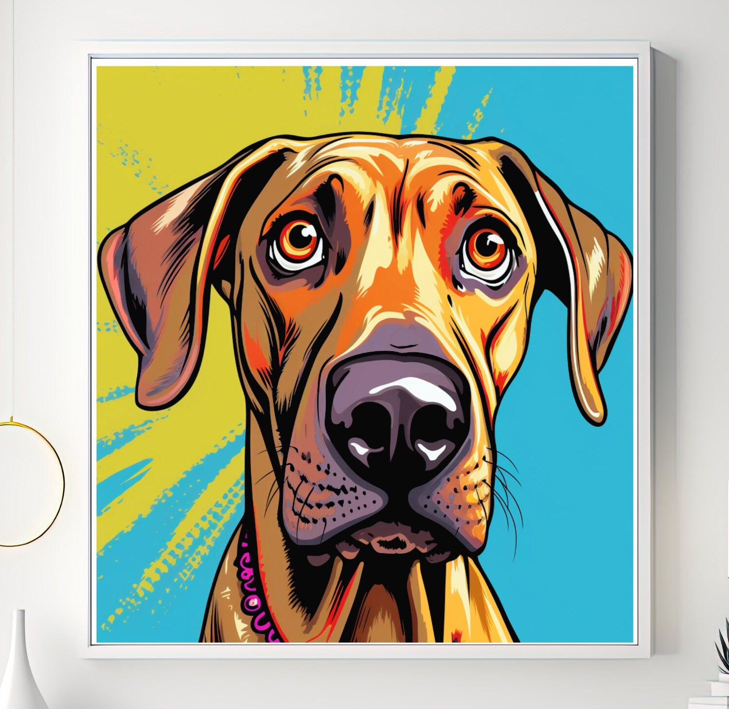 Rhodesian Ridgeback Pop Art | Cartoon | Digital Print | Wall Art ...