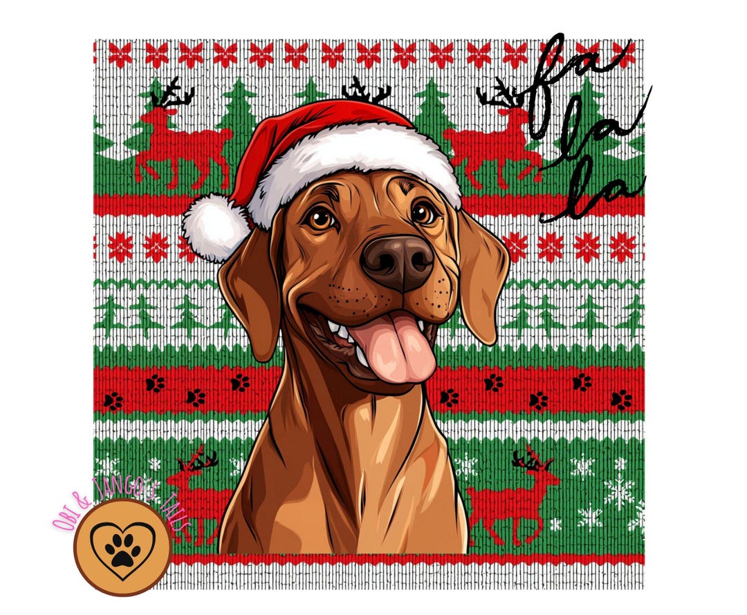 Christmas | Ugly Sweater | Rhodesian Ridgeback | Fa La La | Sublimation ...