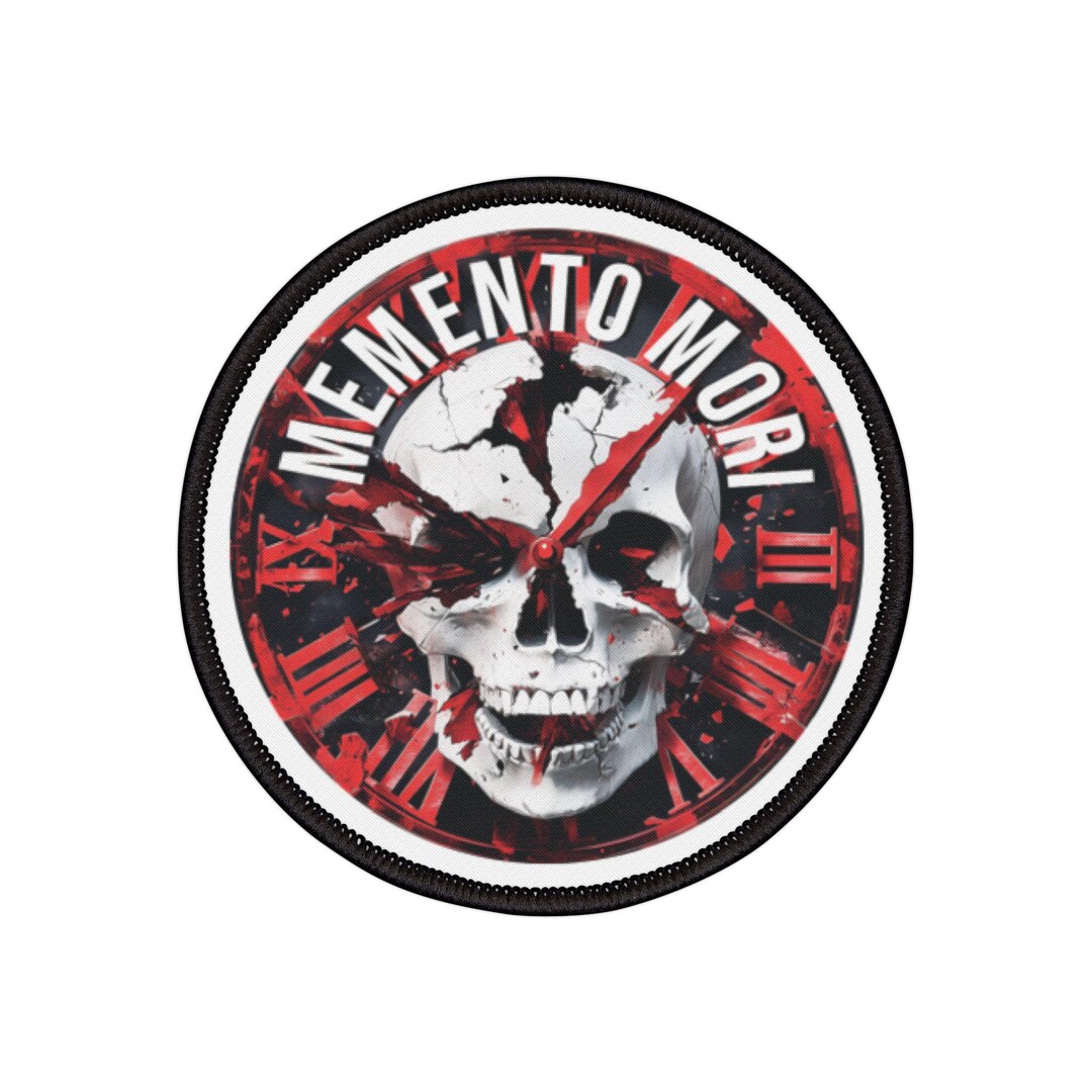 Skull Clock Patch | Memento Mori Shattered Time, Edgy Gothic Design ...