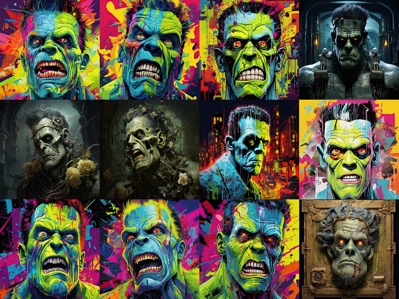 50+ Frankenstein Horror 20 Oz Tumbler Wraps Bundle 20 Oz Skinny Tumbler ...