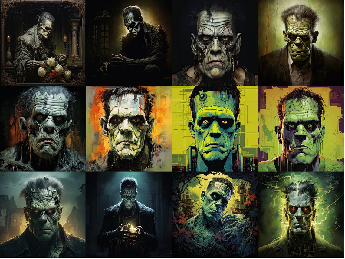 50+ Frankenstein Horror 20 Oz Tumbler Wraps Bundle 20 Oz Skinny Tumbler ...