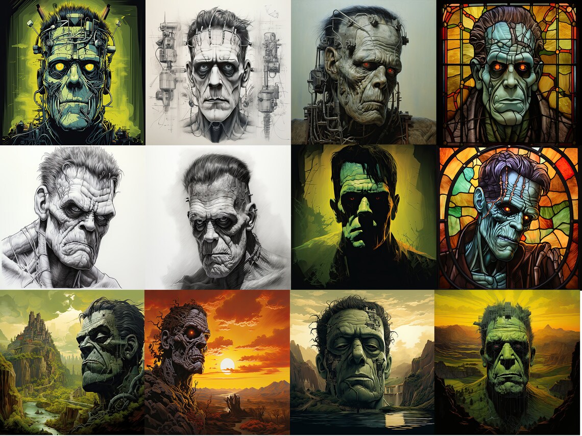 50+ Frankenstein Horror 20 Oz Tumbler Wraps Bundle 20 Oz Skinny Tumbler ...