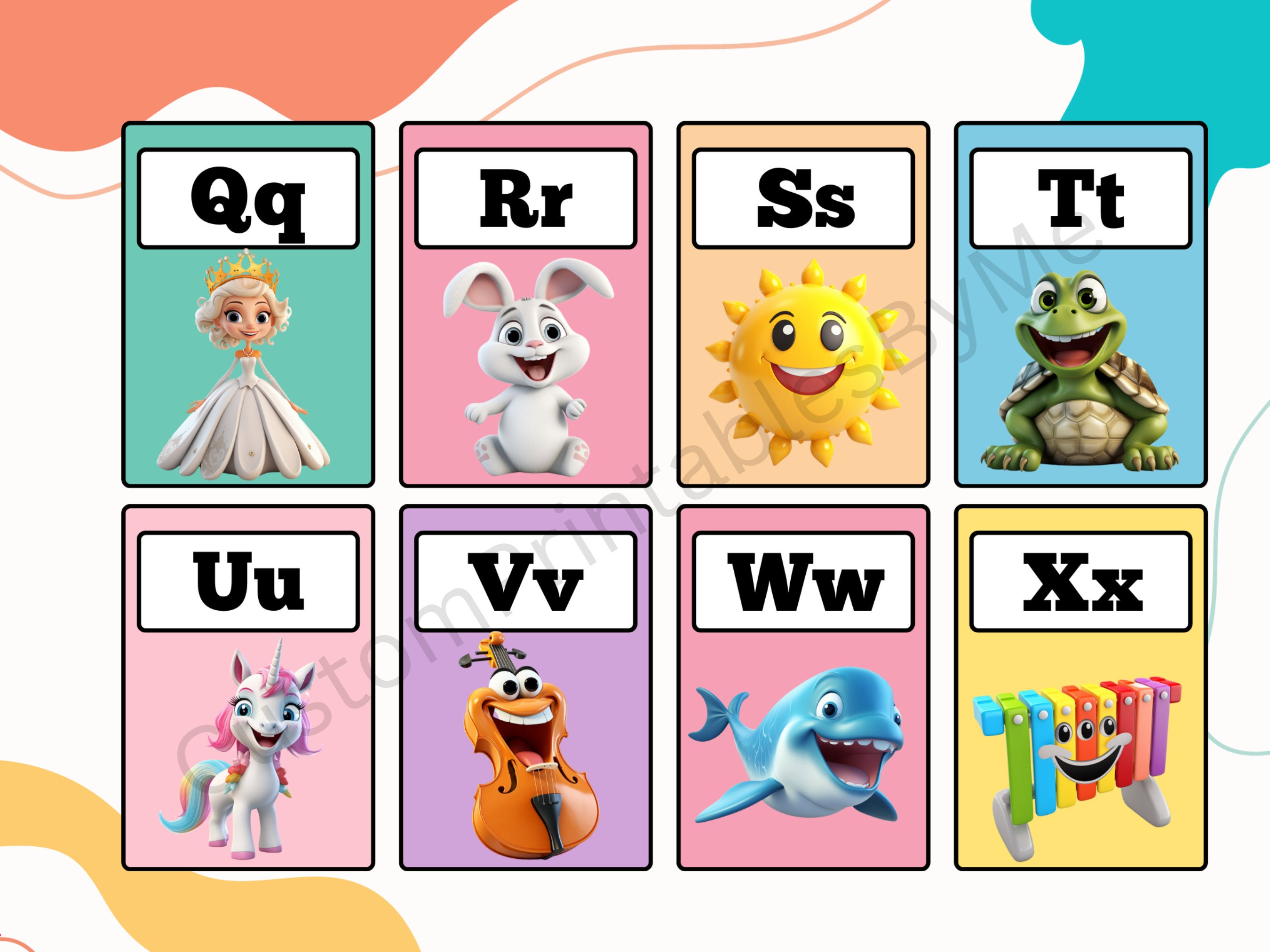 26 ABC Alphabet Flash Cards ABC Printable Flash Cards Digital ABC Flash ...