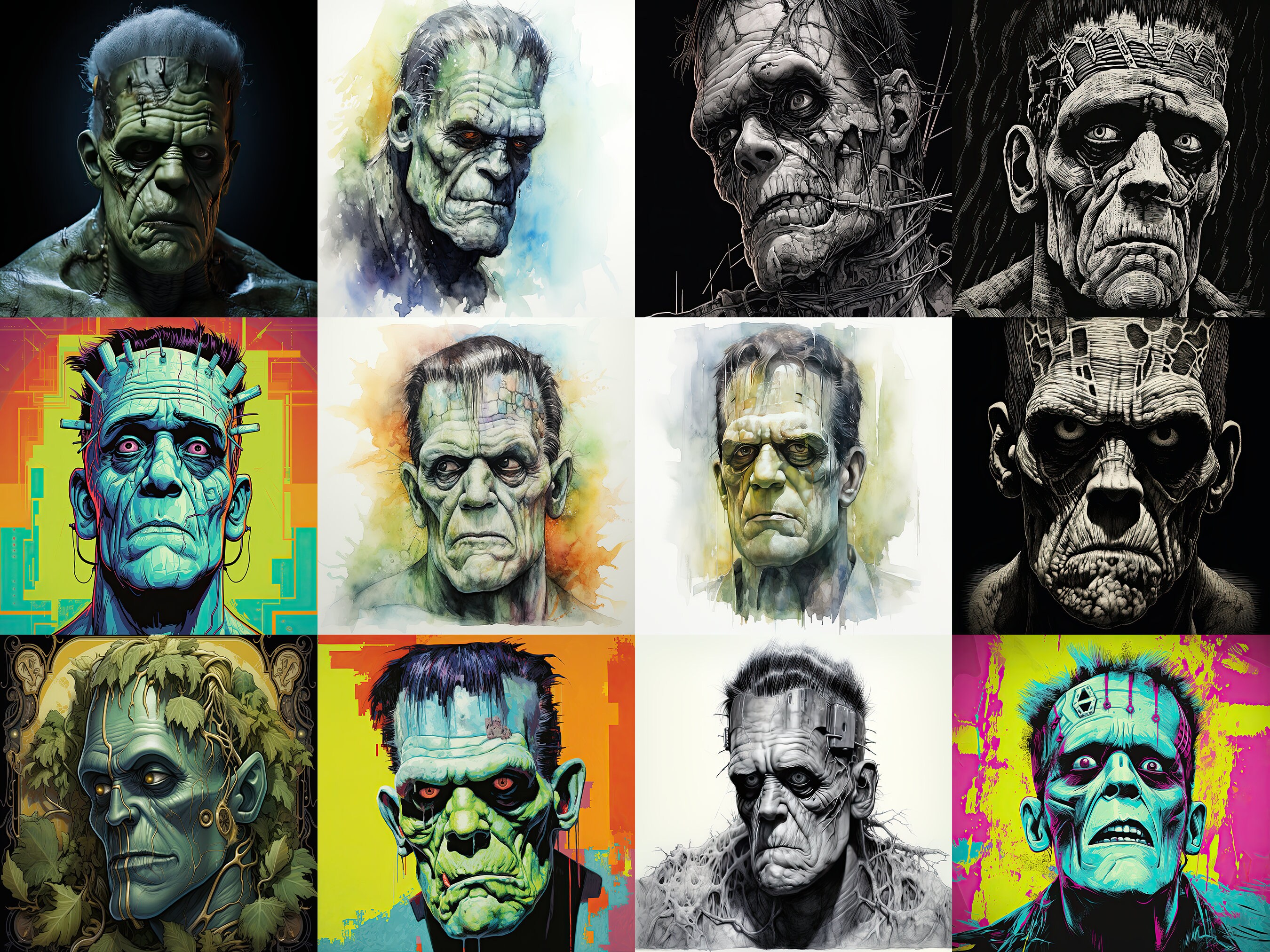 50+ Frankenstein Horror 20 Oz Tumbler Wraps Bundle 20 Oz Skinny Tumbler ...