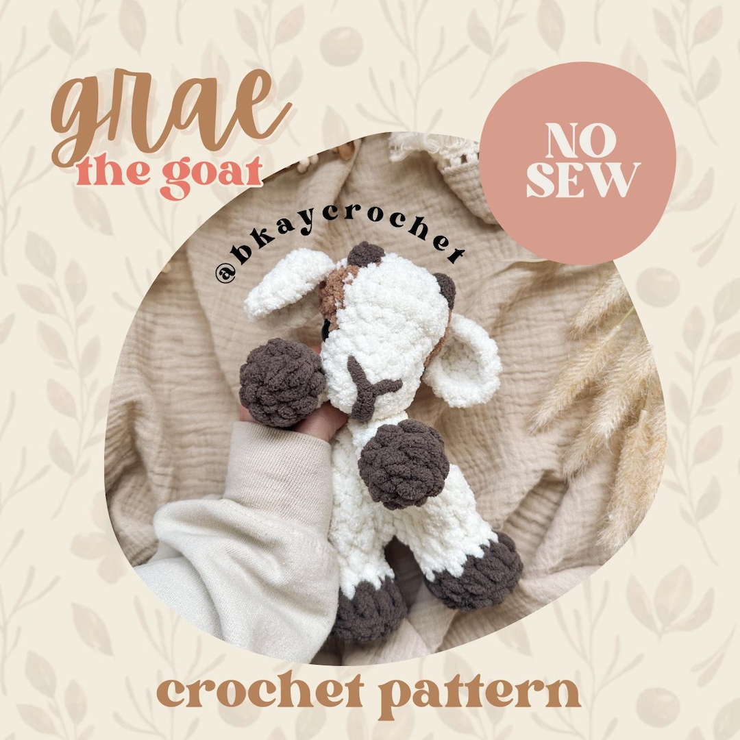 Grae the Goat Crochet Pattern | No Sew Low Sew Crochet Amigurumi ...