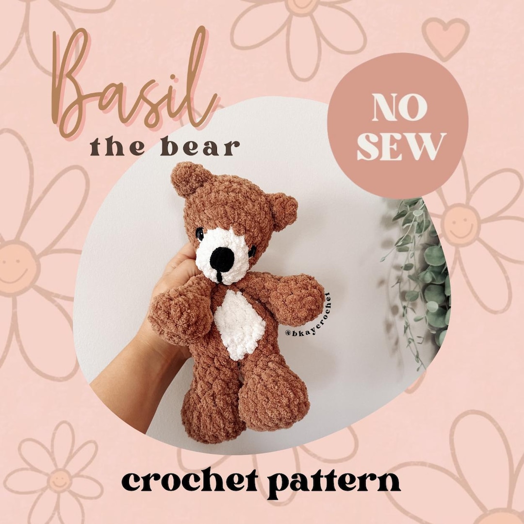 Basil the Bear Crochet Pattern | Low Sew Crochet Amigurumi Pattern ...