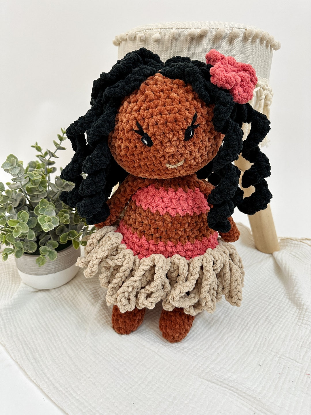 Custom Moana Lovey Plush Crochet Moana Doll Moana Stuffie - Etsy