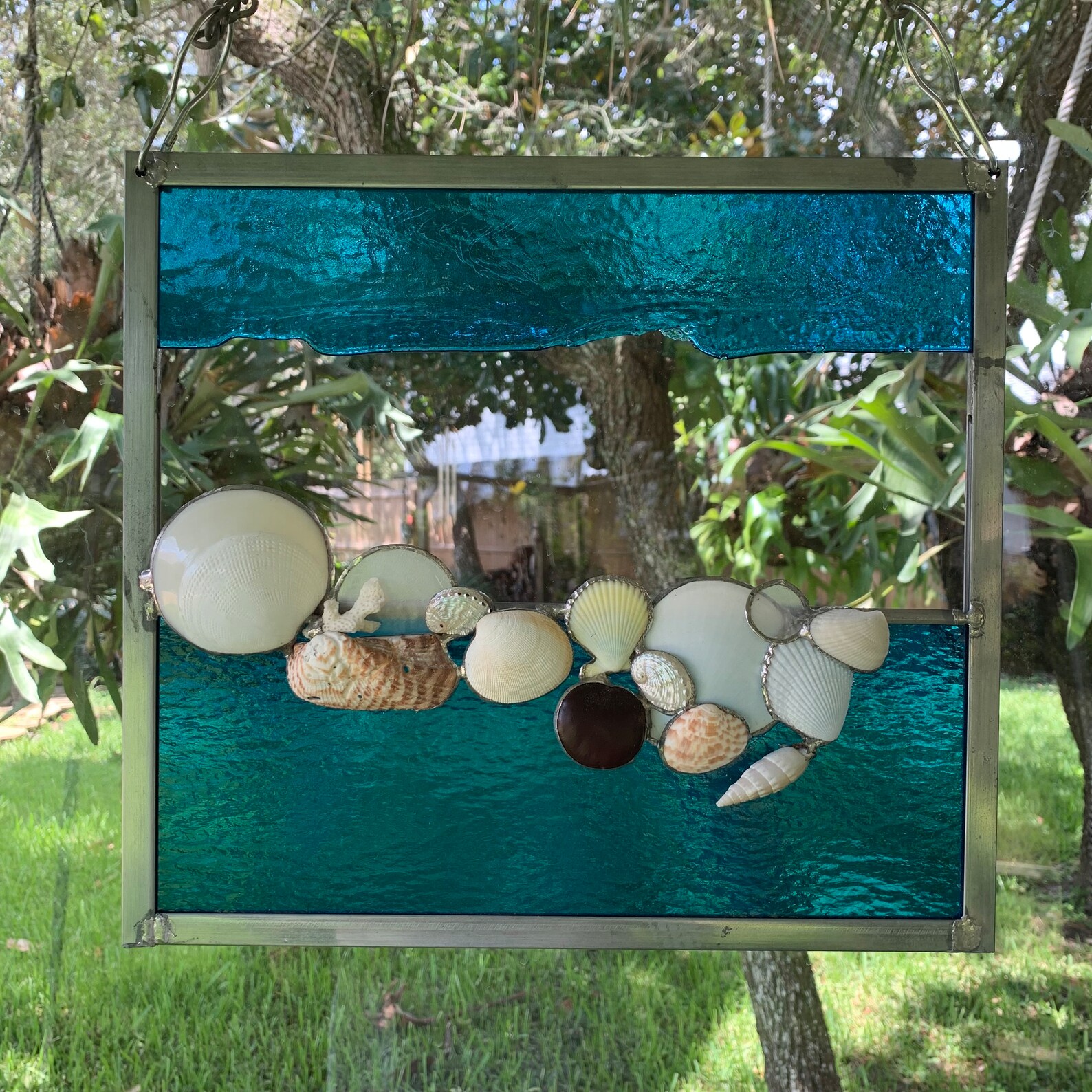 Stained Glass Panel With Beach Shells Ideal for Beach Decor - Etsy