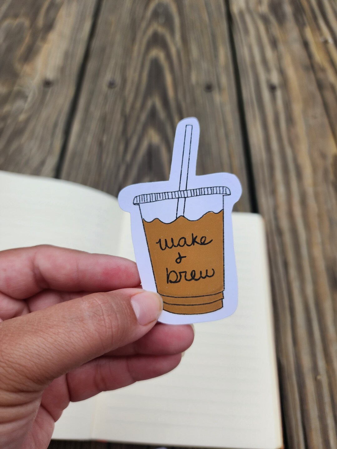 Wake and Brew - Coffee Lover Sticker for Water Bottle Laptop - Etsy