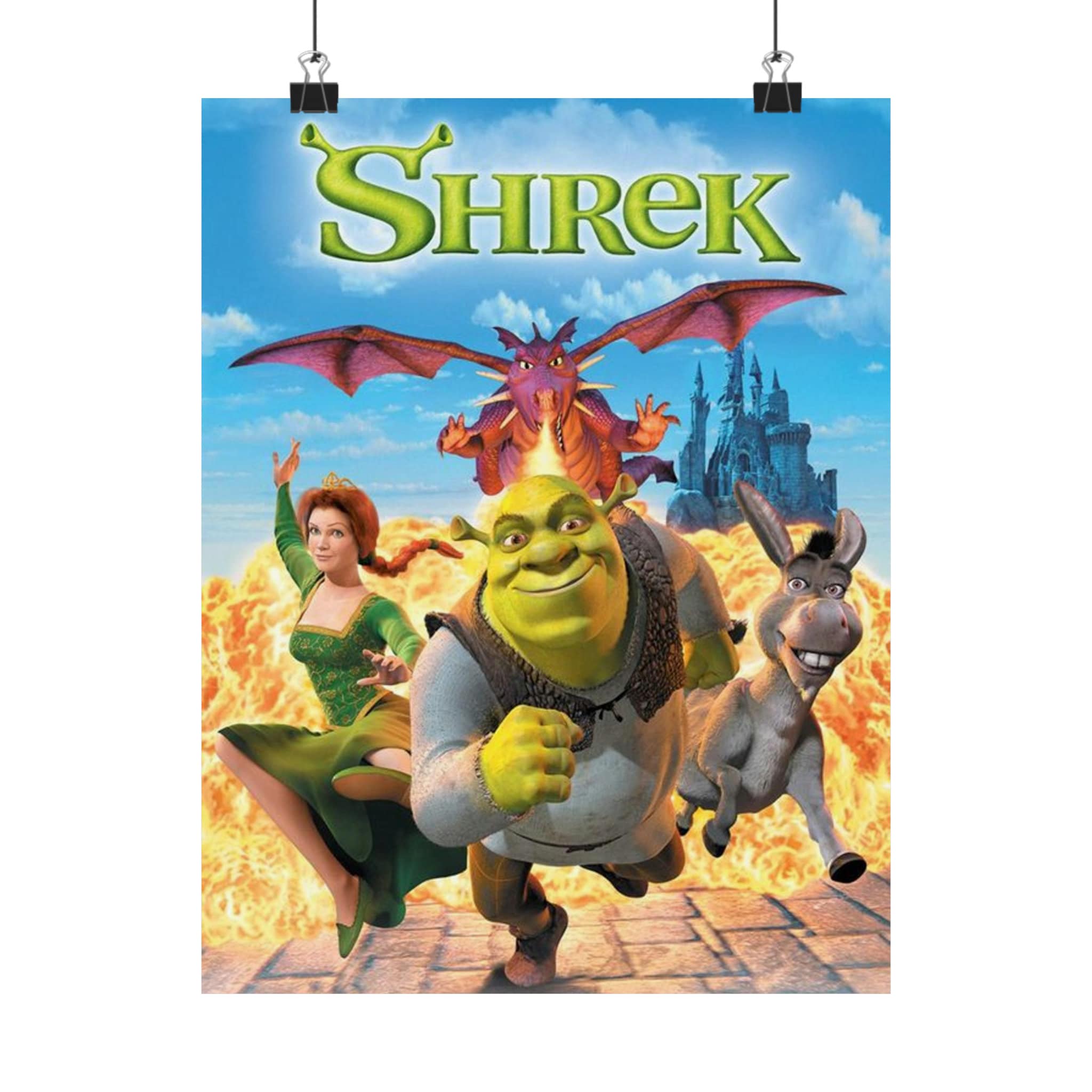 Shrek Movie Poster, Classic Shrek Movie Poster, Shrek, Donkey and Shrek ...