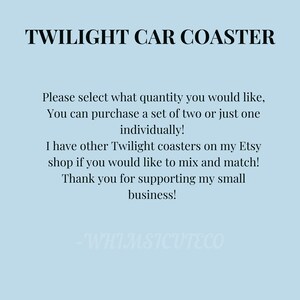 Twilight Car Coaster, Twilight Merch, Twilight Gift, Edward Cullen, Bella Swan, Twilight ...