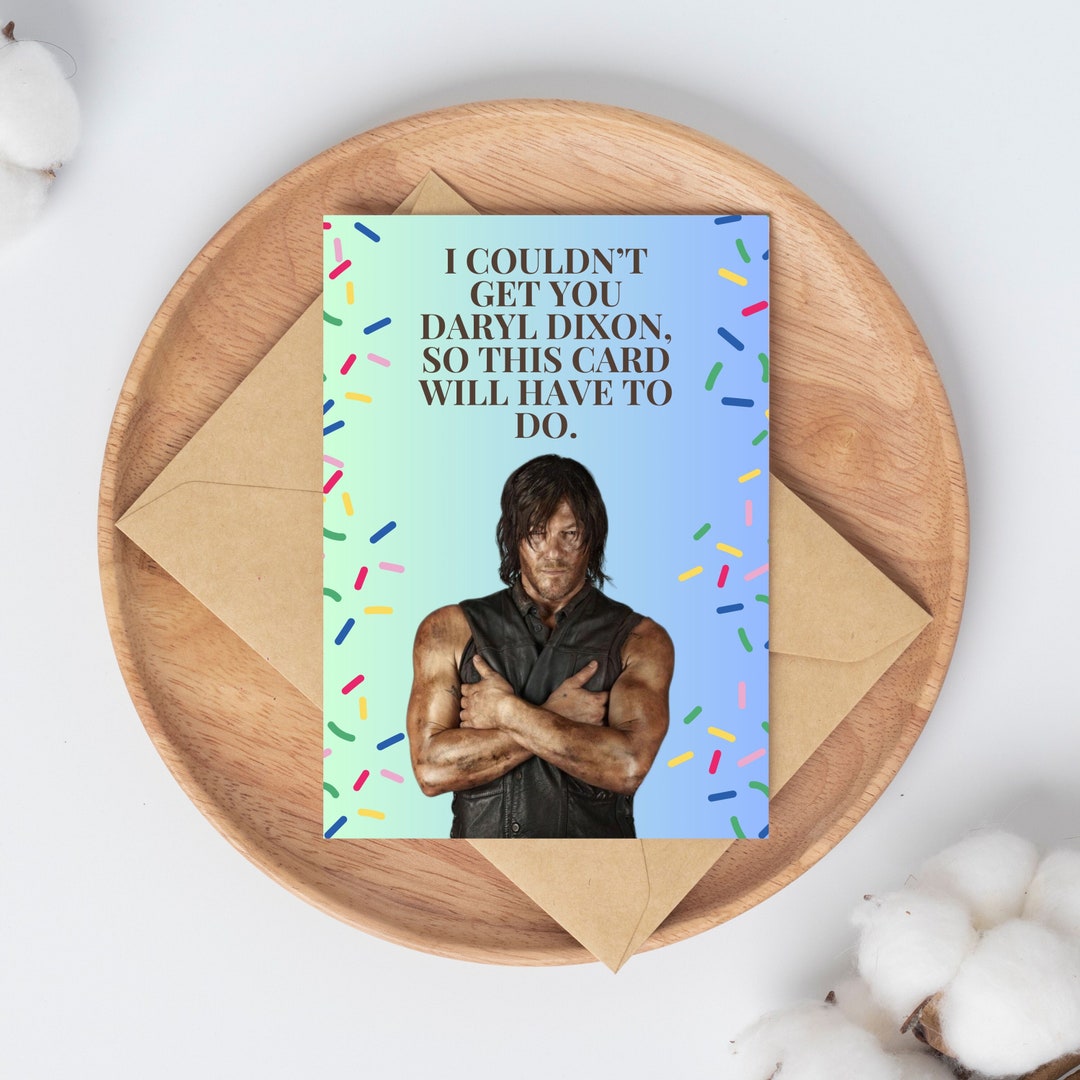 The Walking Dead Birthday Card, Daryl Dixon Birthday Card, the Walking ...