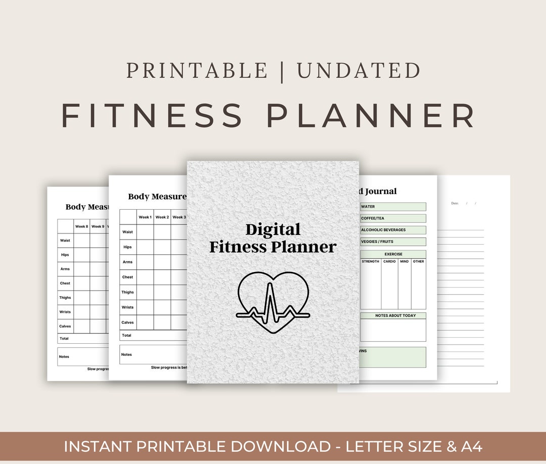 Fitness Planner, Weight Loss Tracker, BUNDLE, Workout Planner Fitness ...