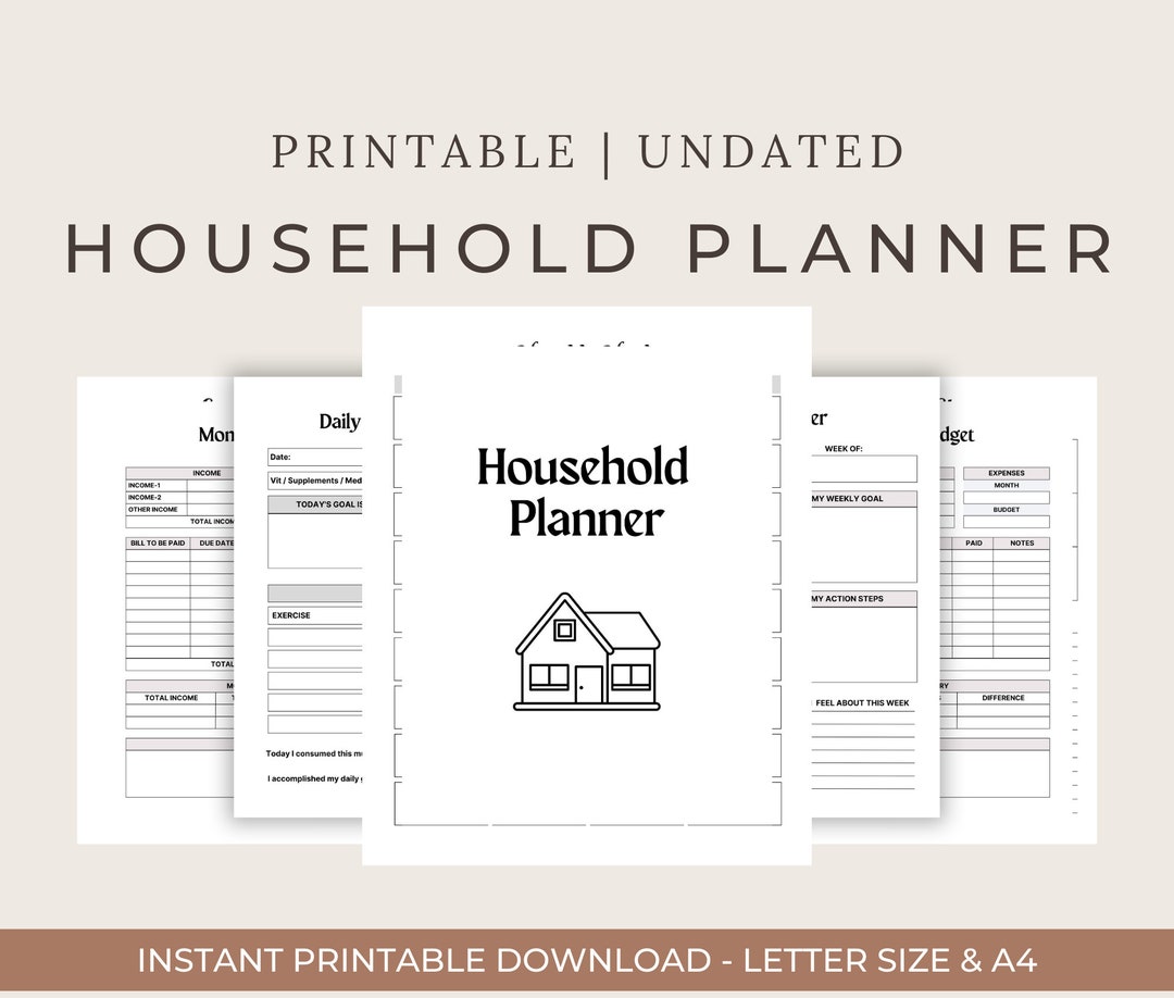 Household Planner | Printable Household Management Binder | Household ...