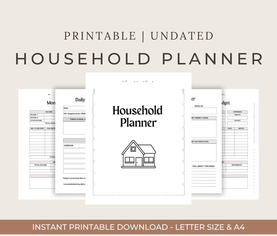 Household Planner | Printable Household Management Binder | Household ...
