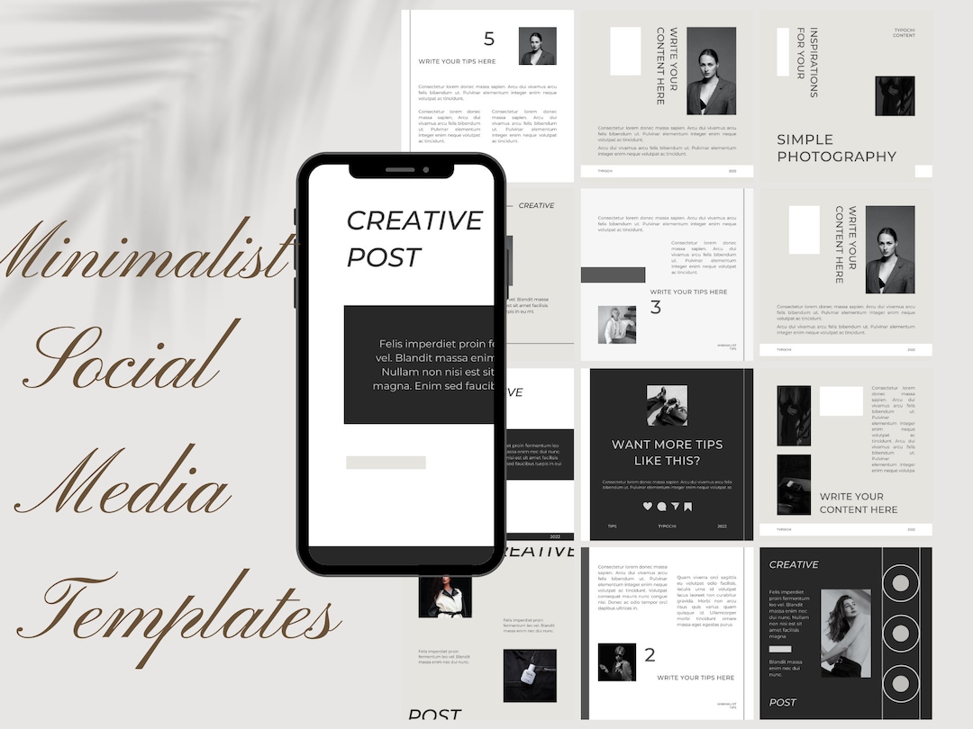 Minimalist Social Media Templates Canva Coaching Instagram - Etsy
