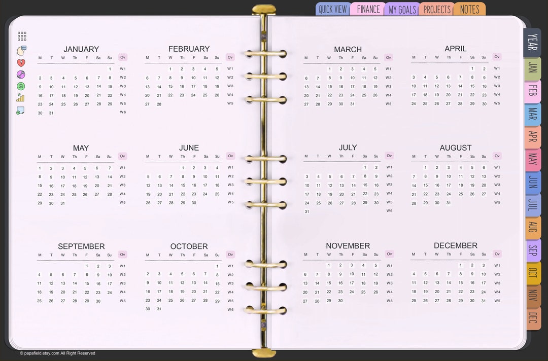 All-in-one Digital Planner 2023 2024 Undated iPad Goodnotes Notability ...