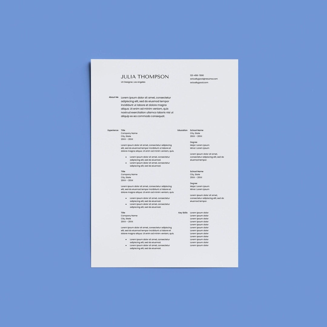 Easy Resume Template, 2025 Editable Google Docs Resume Template With ...