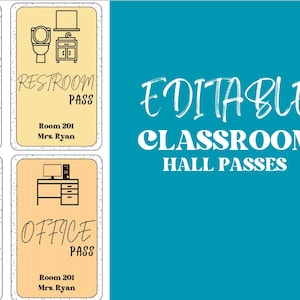 Editable Classroom Hall Passes - Pastel Polka Dot - Etsy