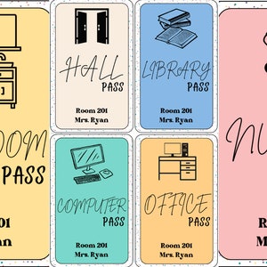 Editable Classroom Hall Passes - Pastel Polka Dot - Etsy
