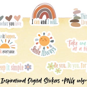 Boho Self-care Printables With Motivational Affirmation Stickers - Etsy