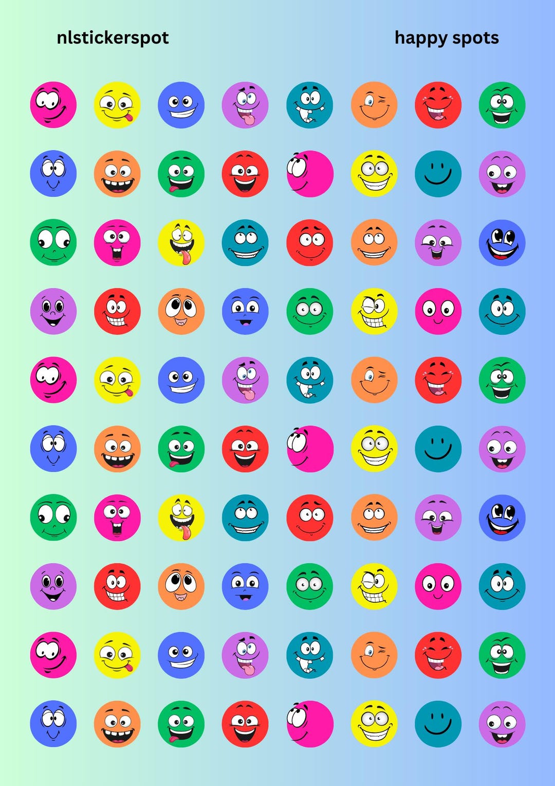 Colorful Emoji Sticker Sheet for Scrapbooking, Stationery, Calendars ...