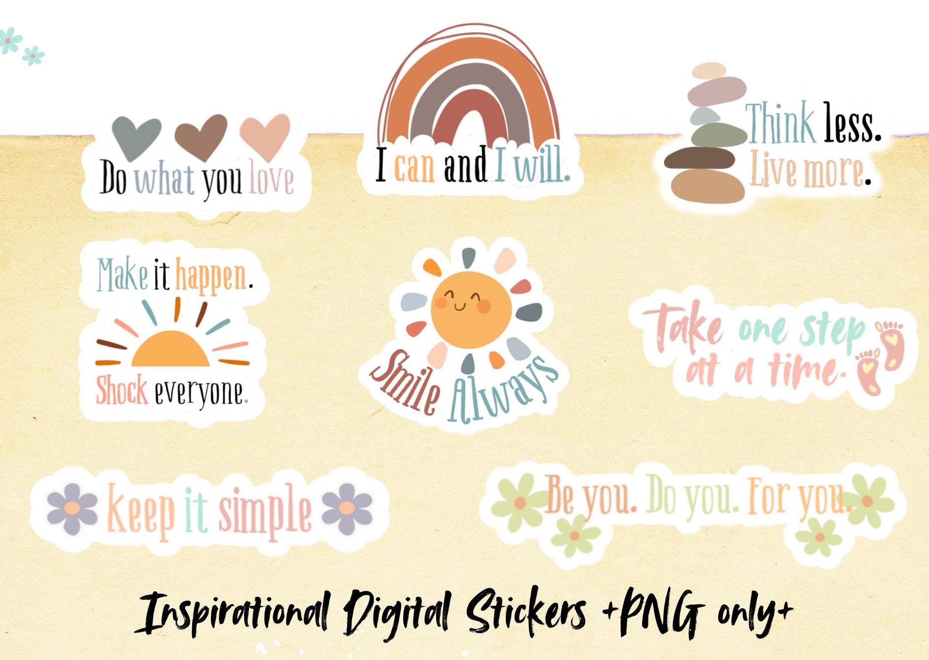 Boho Self-care Printables With Motivational Affirmation Stickers - Etsy