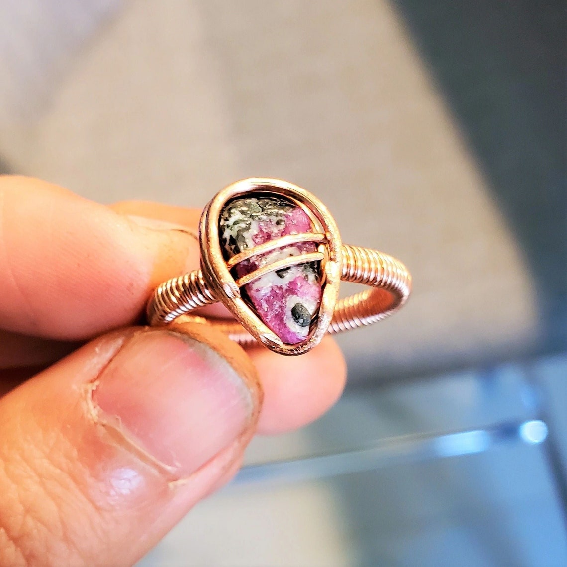 FINAL SALE] Copper & Crystal Rings | Bloodstone, Garnet, Apatite, Angel ...