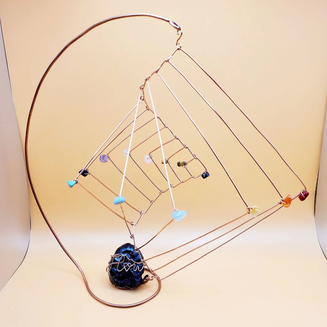 Flow" | Multi-crystal Copper Toy With Hematite Base (standing or ...