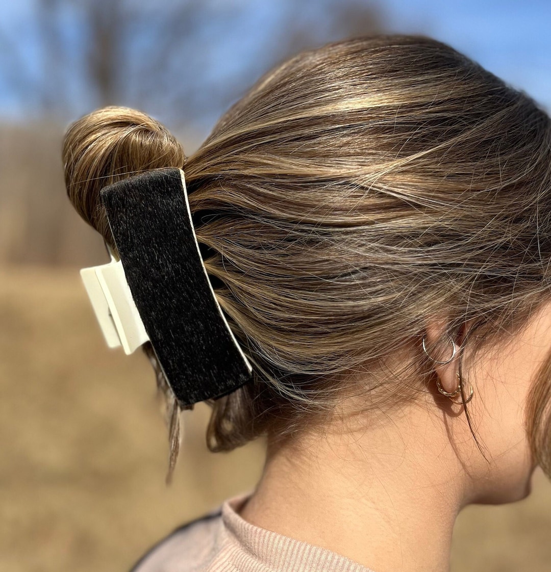 Black Cowhide Claw Clip Genuine Hair on Hide Western Cowhide - Etsy