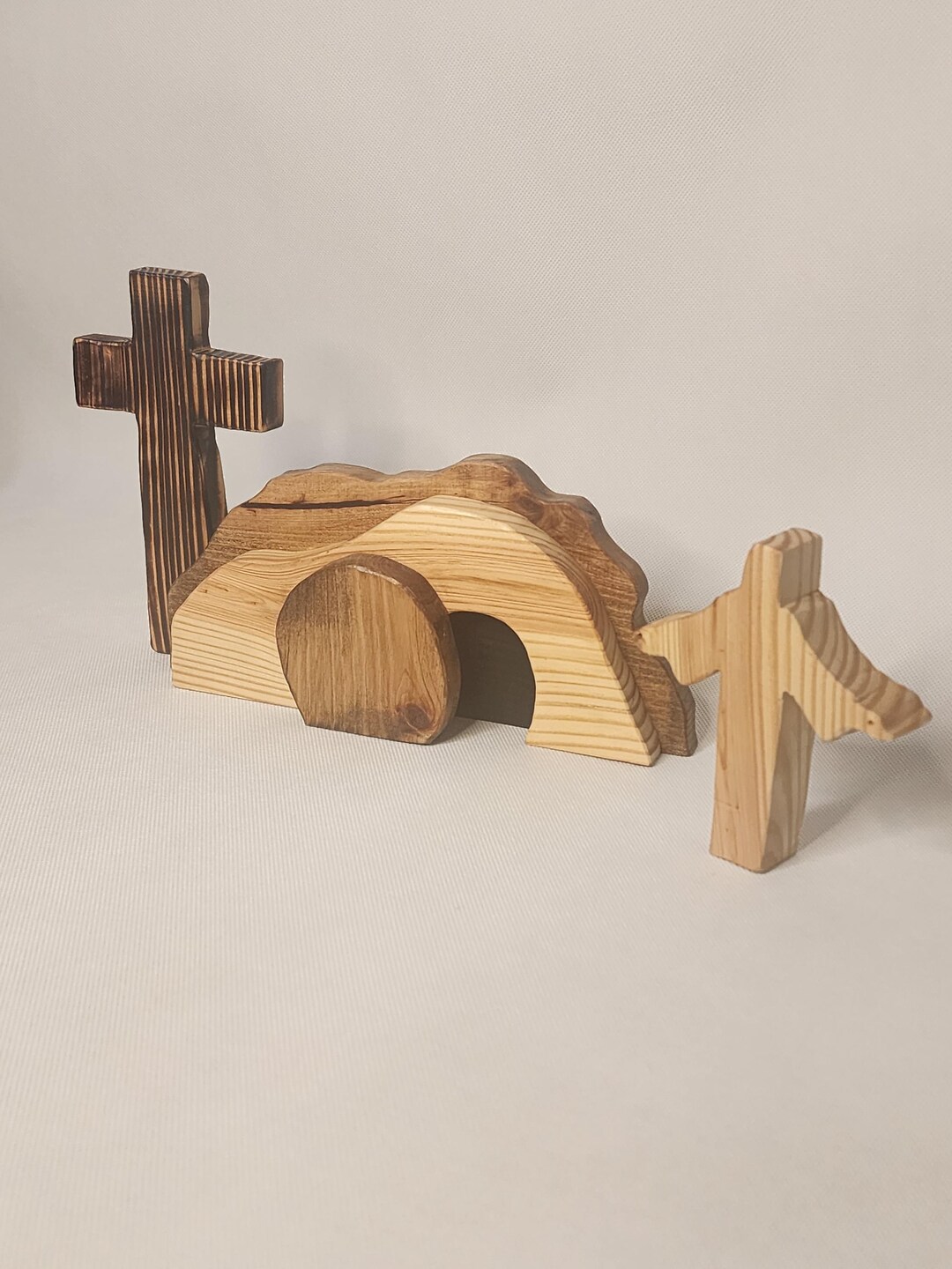 Resurrection of Jesus – Empty Tomb Wood Sculpture | Handcrafted ...