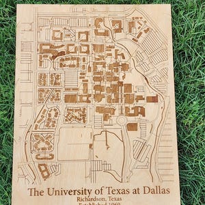 Custom College Campus Map | 12x16 Wood Engraved Art | University Layout ...