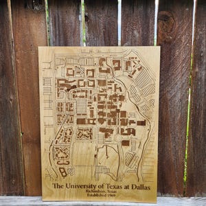 Custom College Campus Map | 12x16 Wood Engraved Art | University Layout ...