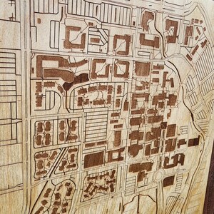 Custom College Campus Map | 12x16 Wood Engraved Art | University Layout ...