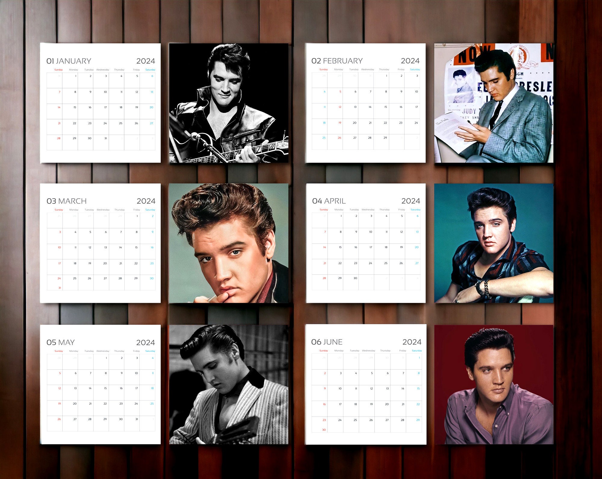 Elvis 2024 Calendar, Presley 2024 Wall Calendar, The Hillbilly Cat ...
