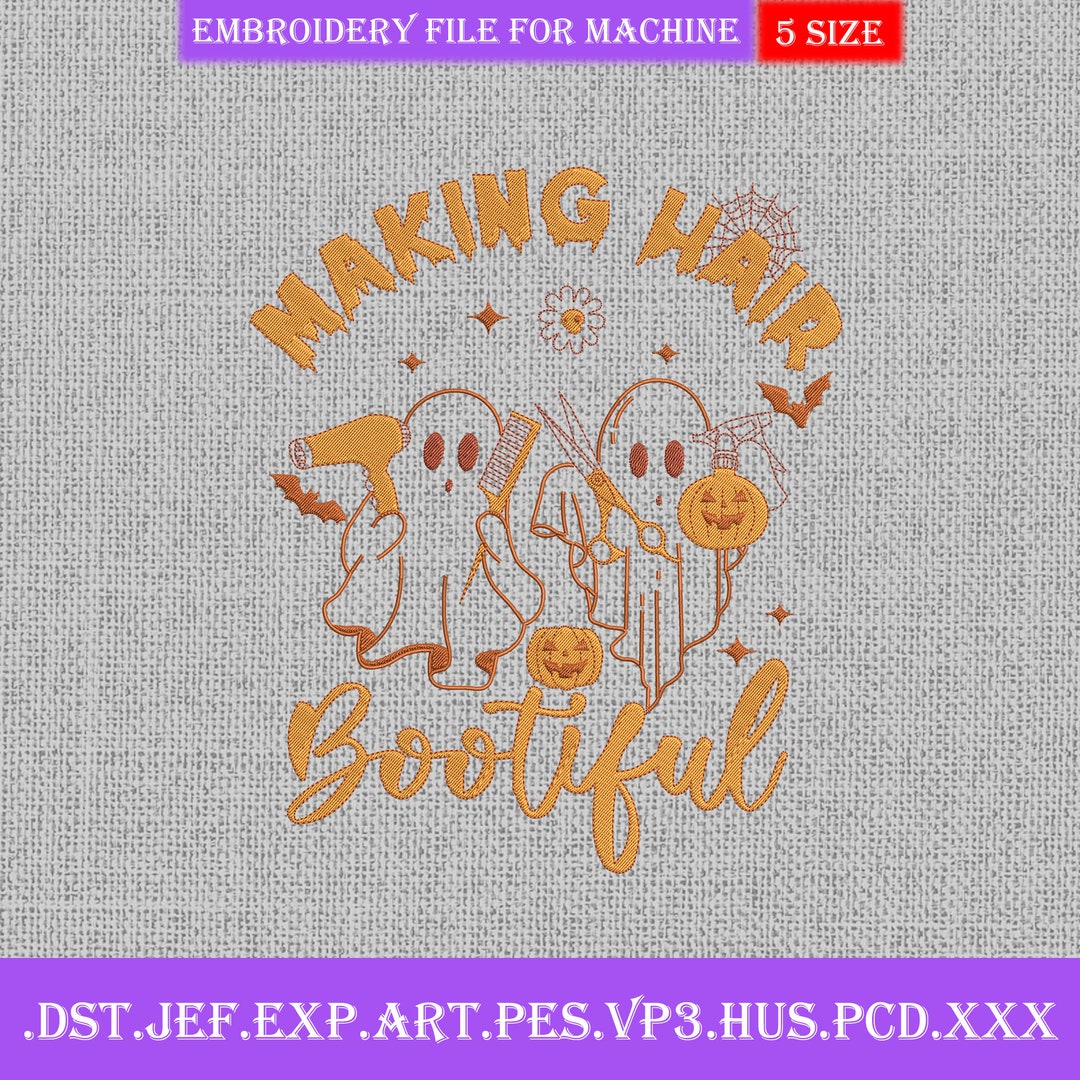 Making Hair Bootiful Embroidery Design Boojee Ghost - Etsy