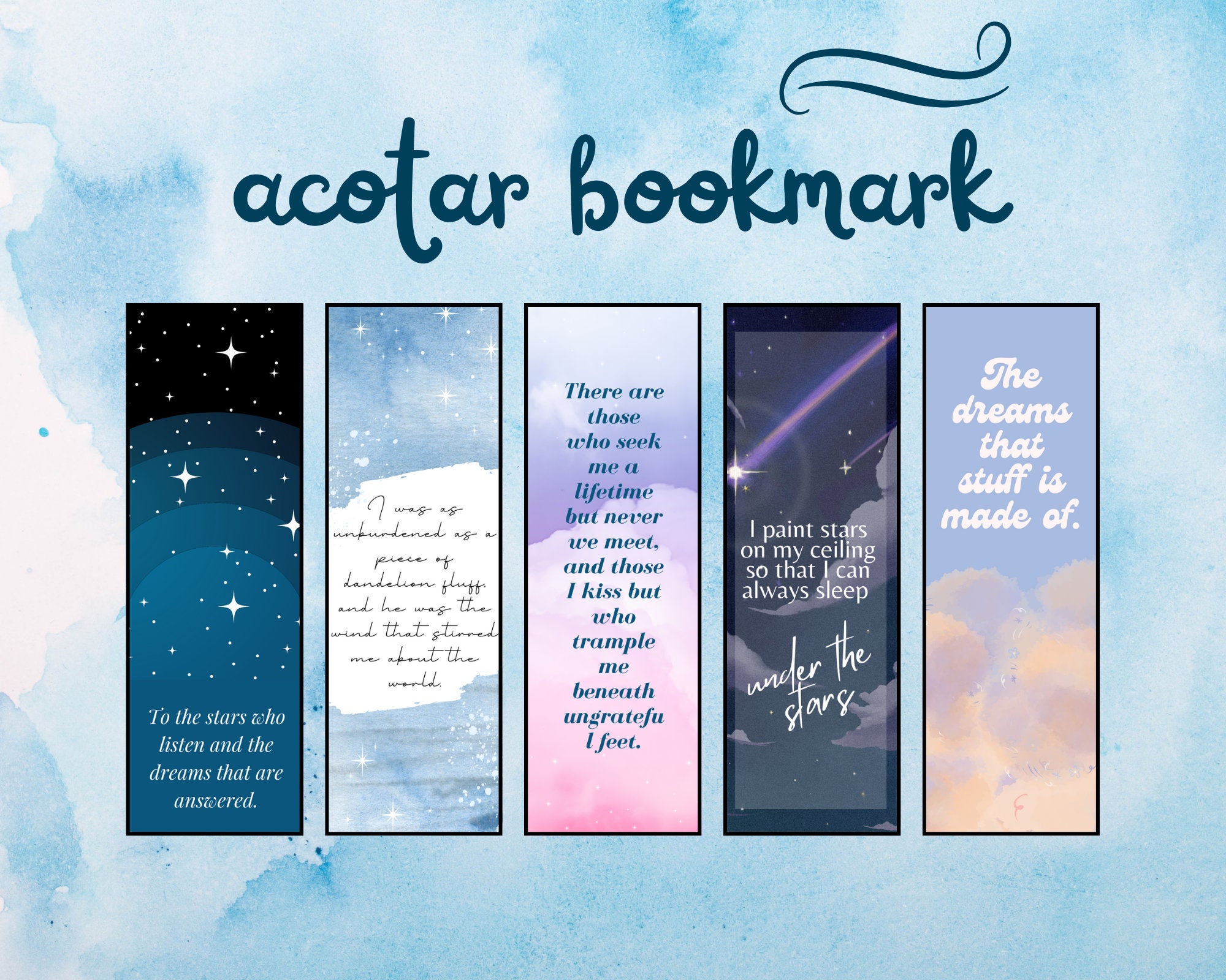 ACOTAR Bookmarks / a Court of Thorns and Roses / ACOMAF /bookish ...
